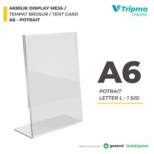 Jual Akrilik Tempat Brosur/ Tent Card / Akrilik Display Meja Ukuran A6 ...