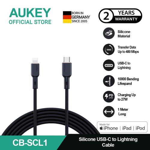 Promo AUKEY Kabel Charger USB-C to Lightning MFI CB-SCL1 Silicone 1M - Hitam - Jakarta Timur ...