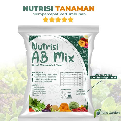 Promo AB Mix Pupuk Nutrisi Hidroponik ALL Varian 250gr 100 Liter PG BGR ...