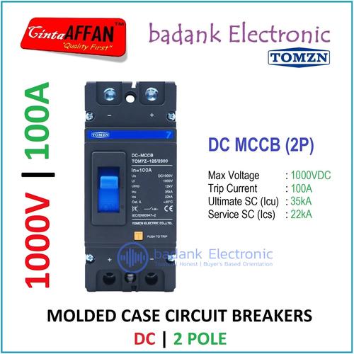 Jual MCCB DC 2P 100A 1000V Molded Case Circuit Breaker Panel Surya PLTS ...