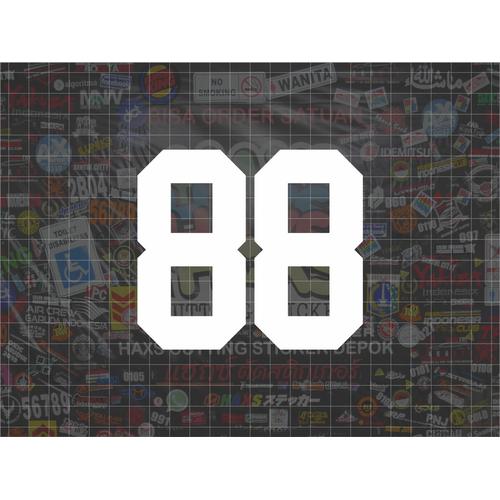 Jual Cutting Sticker Nomor 2 Angka Baseball Style Ukuran Tinggi 12 Cm ...