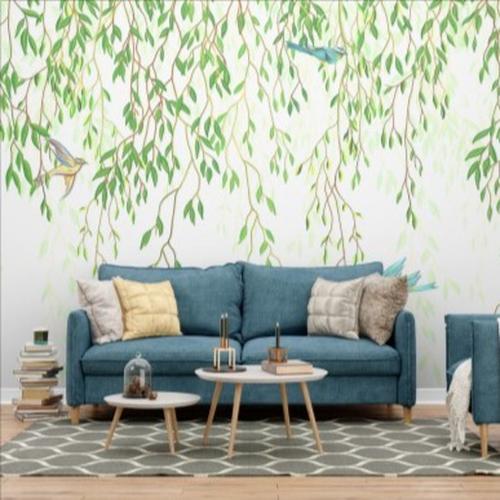 Jual Mitsustore Wallpaper Dinding 3D Mural Pohon Burung Biru Wallpaper ...