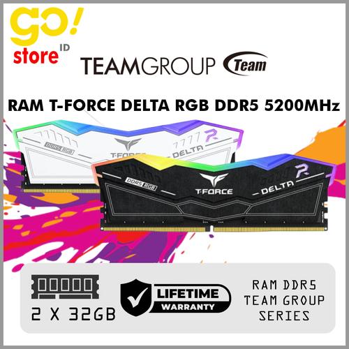 Jual RAM TeamGroup TFORCE DELTA RGB KIT DDR5 2X32GB 5200MHz BLK/WHT ...