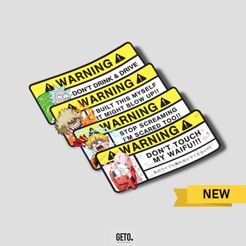 Promo Stiker Anime Car Warning Stickers Getocard Getocards - ZENITSU ...