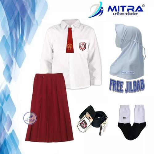 Jual Seragam Sekolah SD Merah Putih Setelan Anak Perempuan Panjang ...