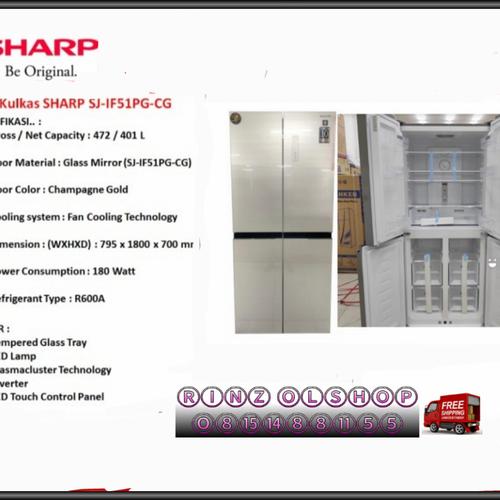 Promo KULKAS SHARP SJ-IF51PG SIDE BY SIDE MULTI DOOR INVERTER SJIF51PG ...