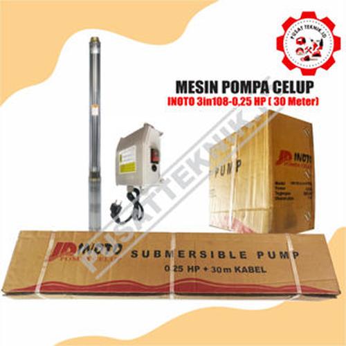 Jual SUBMERSIBLE INOTO 3IN108 + KABEL 30M POMPA CELUP SATELIT 1/4HP ...