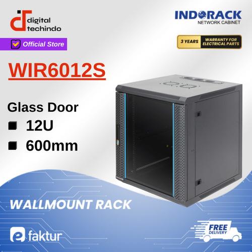Promo WIR6012S Wallmount Rack 12U INDORACK Depth 600mm Glass Door Rak ...