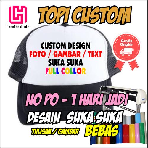 Jual Topi Trucker + Topi Custom Sablon Bebas Design Full Colour Suka ...