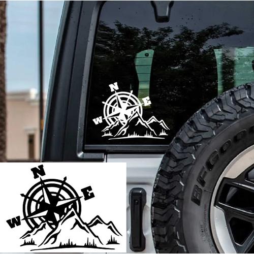 Jual Stiker Unik Lucu Body Kaca Mobil Cutting Sticker Kompas 03 - Biru ...