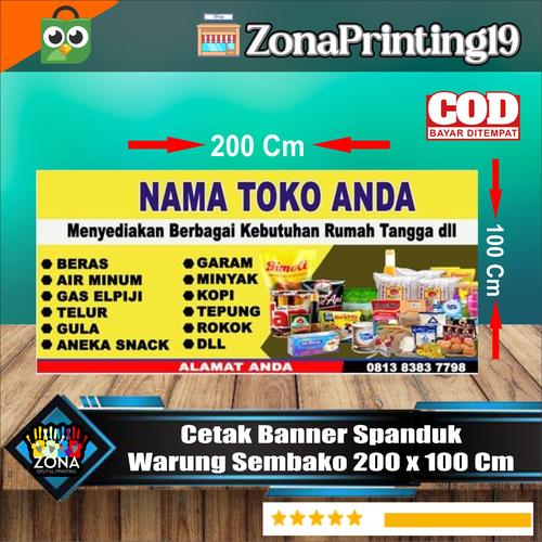 Jual Cetak Spanduk Banner Ruko Sembako 2 x 1 Meter ( Gratis Edit Desain ...