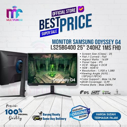 Promo Monitor Samsung G4 25" S25BG400 Odyssey FHD 240Hz 1ms Garansi ...