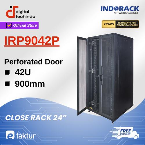 Promo IRP9042P Close Rack 42U INDORACK Depth 900mm Perforated Rak ...