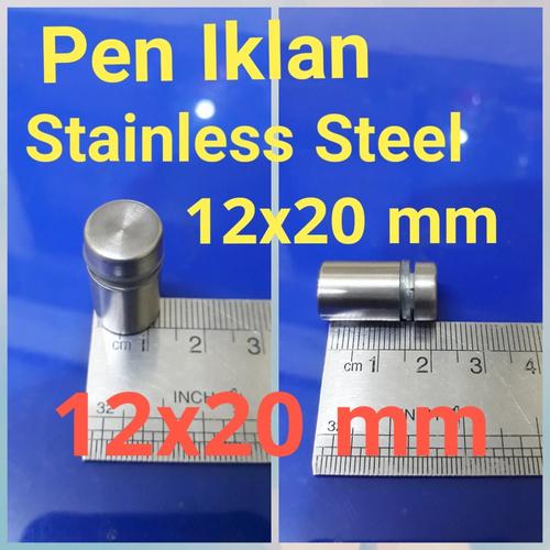 Jual Pen Iklan 12 x 20 Komplit Sekrup+Fiser Baut Acrylic Pin Akrilik SS ...