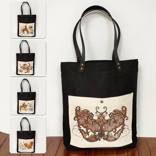 Jual Totebag Canvas Hitam Saku Indonesia Tas Souvenir Batik Indonesia 1 ...