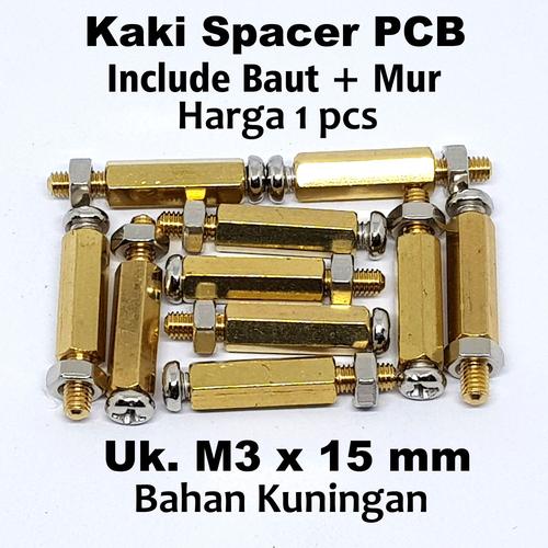 Jual Kaki Spacer PCB M3 x 15 mm Bahan Kuningan - Jakarta Barat - TOKO ...