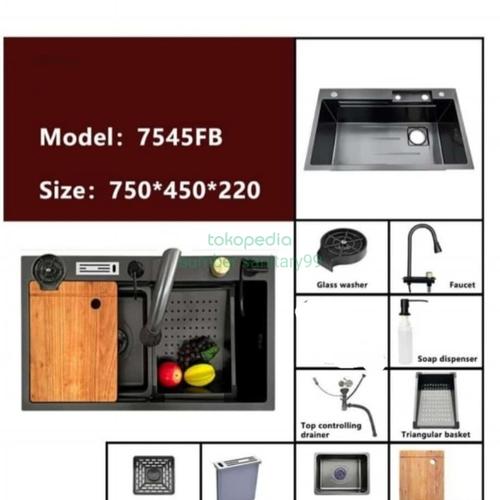 Jual Kitchen Sink Modern 7545 Stainless/Bak Cuci Piring Modern/Wastafel ...