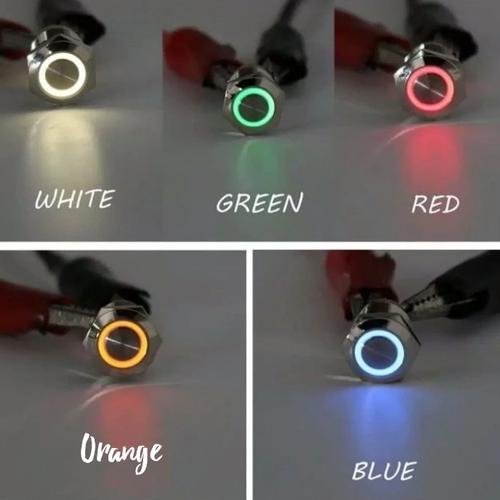 Jual Saklar LED Stainless Tombol Riset / Klakson 12/16/22MM 3A 12-24V ...