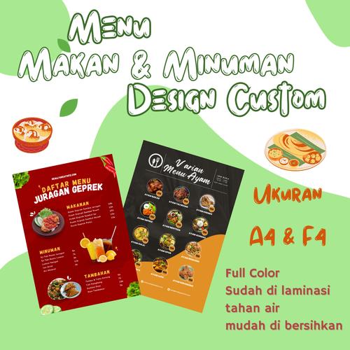 Jual Cetak daftar menu makanan dan minuman - Laminasi - Kab. Kendal ...