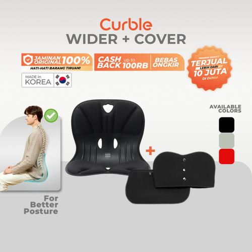 Promo Curble Posture Chair Wider - Bundling Chair Black & Cover Black ...