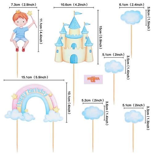 Jual CKA11 Topper Karton Castle Awan Pelangi Boy Girl Hiasan Kue Ultah ...