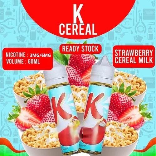 Jual Liquid K Strawberry Cereal Milk 60ML Freebase 3MG 6MG by EJM ...
