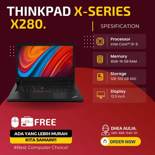 Jual Laptop Lenovo Thinkpad X280 Core i5 Ram 8gb SSD HDD 500gb Second ...