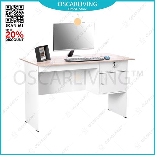 Promo Meja Kantor/Meja Kerja Staff Lunar MK 120 -White - Particle board ...
