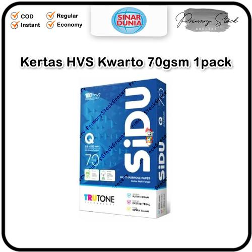 Jual Kertas HVS SIDU Kuarto Kwarto 70 Gram Sinar Dunia Kertas Fotokopi ...