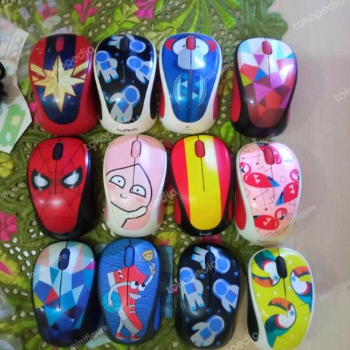 Jual mouse logitech motif gambar warna warni murah tanpa dongle - Kota ...