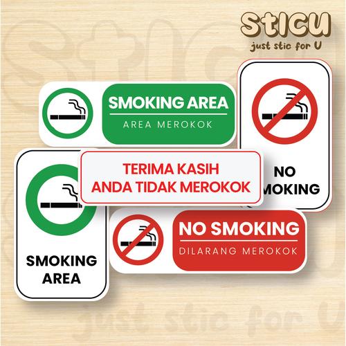 Jual SIGN STICKER SMOKING AREA - STIKER RAMBU AREA MEROKOK PINTU CAFE ...