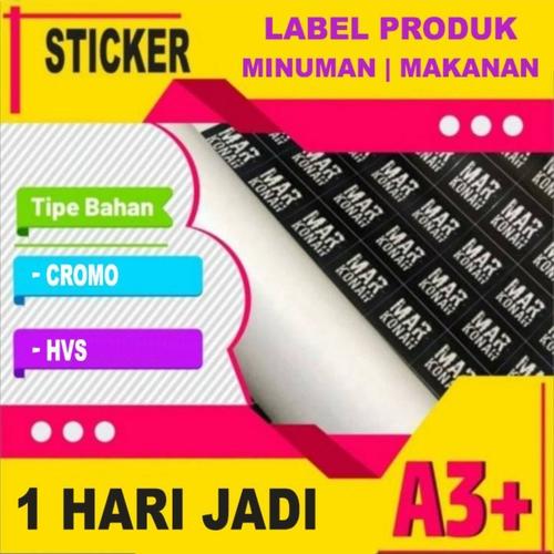 Jual Cetak Stiker / Sticker Label A3 A3+ bahan Cromo / HVS - hanya ...