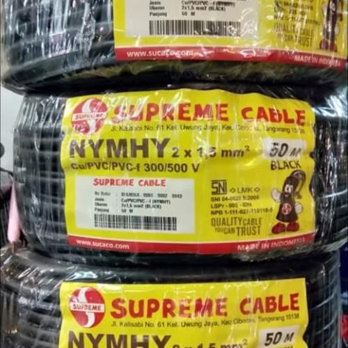 Jual Kabel SUPREME NYMHY (Putih) NYYHY (Hitam) 2x1.5 2x1,5 50 Meter (50M) - Hitam - Jakarta ...