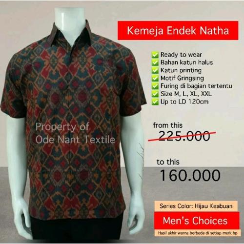 Jual KEMEJA ENDEK PRINT NATHA JUMBO LD 120CM - TERMURAH SE-BALI - Kota ...