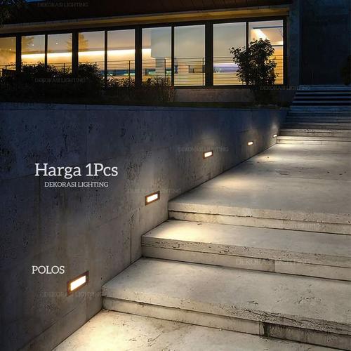 Jual Lampu tangga tanam led stainless body hitam waterproof inbow ...