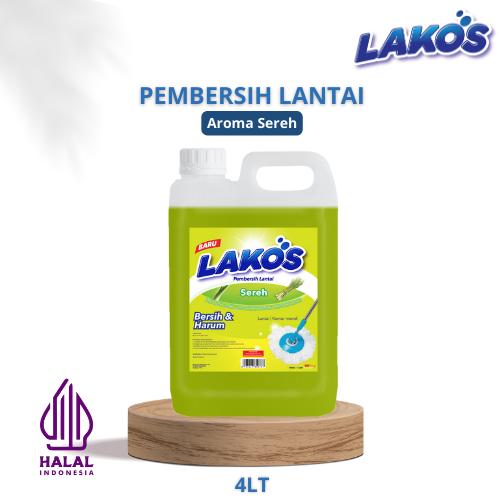 Promo LAKOS Pembersih Lantai Antibacterial Aroma Sereh Jerigen 4 Liter ...