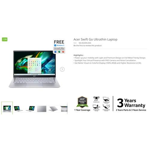 Jual ACER Swift GO Ryzen R7 7730U 16GB 1TB SSD VGA RADEON 14.0 FHD ...