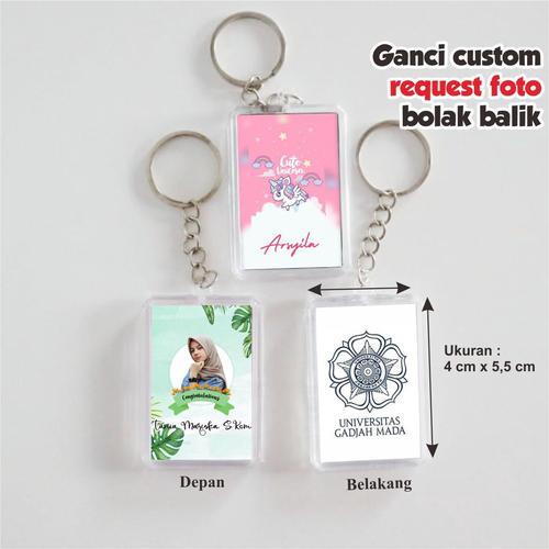 Jual Gantungan Kunci Ganci Akrilik Insert Paper Kotak 2 Sisi Hadiah ...