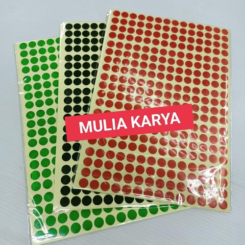 Jual 50 lembar Label Sticker Warna Bulat 10 mm 1 cm / pak isi 50 lembar ...