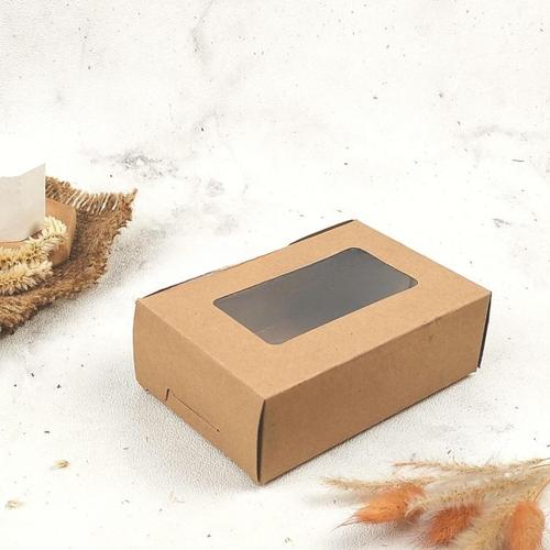 Jual Box Kraft Coklat Polos Kemasan Kue Jendela Mika Transparan ...