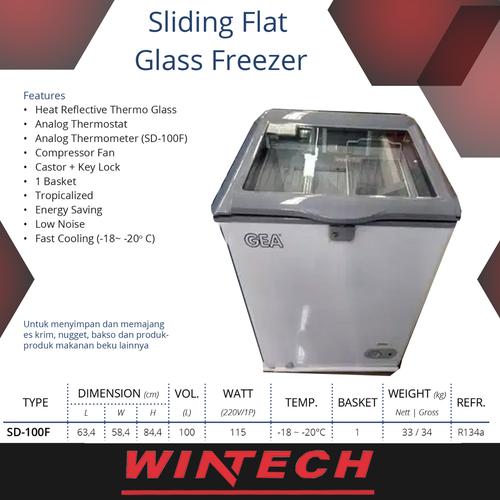 Jual GEA SD-100F Sliding Freezer Lift-UP Glass Door Freezer - Freezer ...