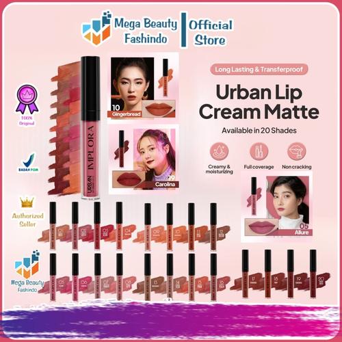 Promo Implora Urban Lip Cream Matte Red Bean | Brown Sugar - 15. Salmon ...