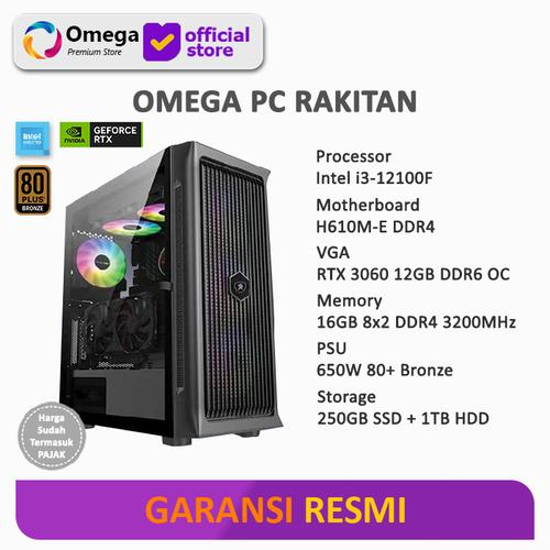 Promo OMEGA PC RAKITAN | Intel i3-12100F | RTX 3060 | 16GB | SSD Cicil ...