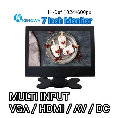 Jual MONITOR MINI 7 INCH MULTI INPUTVGA-HDMI-AV - HD Resolution KENOWA ...