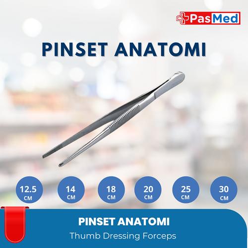 Jual Pinset Anatomi 12,5 cm 14 cm 18 cm 20 cm 25 cm 30 cm / Pinset ...