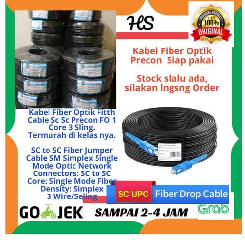 Jual Kabel Fiber Optik Ftth 1 core 3 sling Precon FO SC - SC Siap Pakai ...
