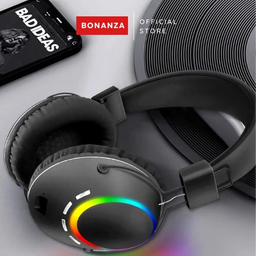 Jual HEADSET STEREO MEGA BASS HEADPHONE BANDO BLUETOOTH WIRELESS LED ...