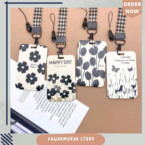 Jual Name Tag Kantor Motif Black Daisy Trendy / Tanda Pengenal ...