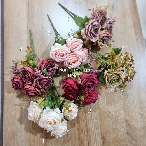 Jual Bunga Rose Mawar Artificial SJK - MAROON - Jakarta Barat - Rumah ...