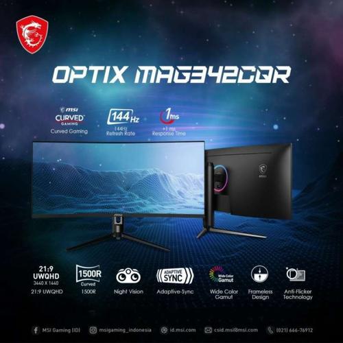 Jual Monitor MSI Optix MAG342CQR 34" 144 Hz 1.ms UWQHD Curved - Jakarta ...